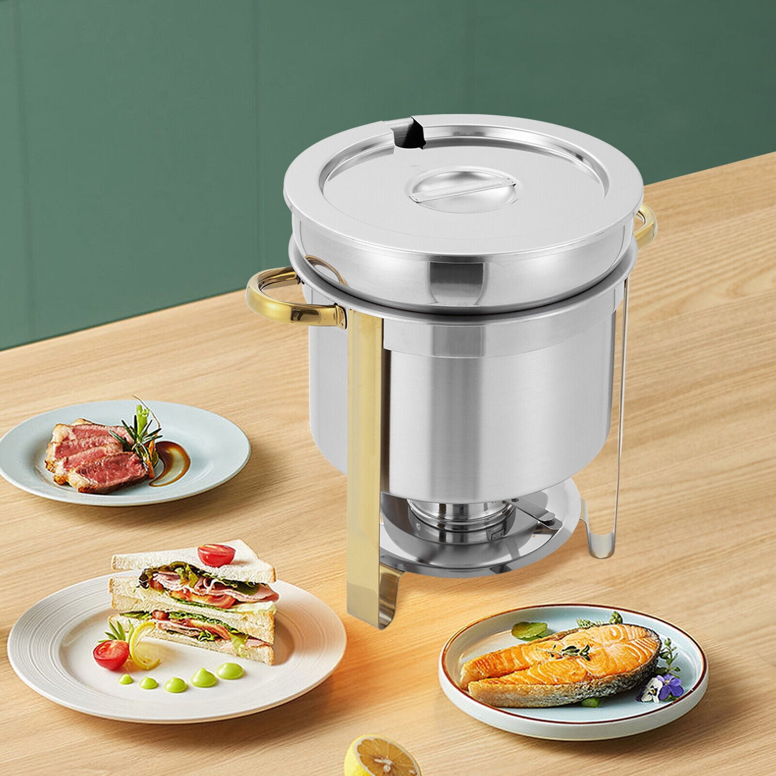 11L Soup Chafer Catering Chafing Dish Food Pan Warmer Stainless Steel ...