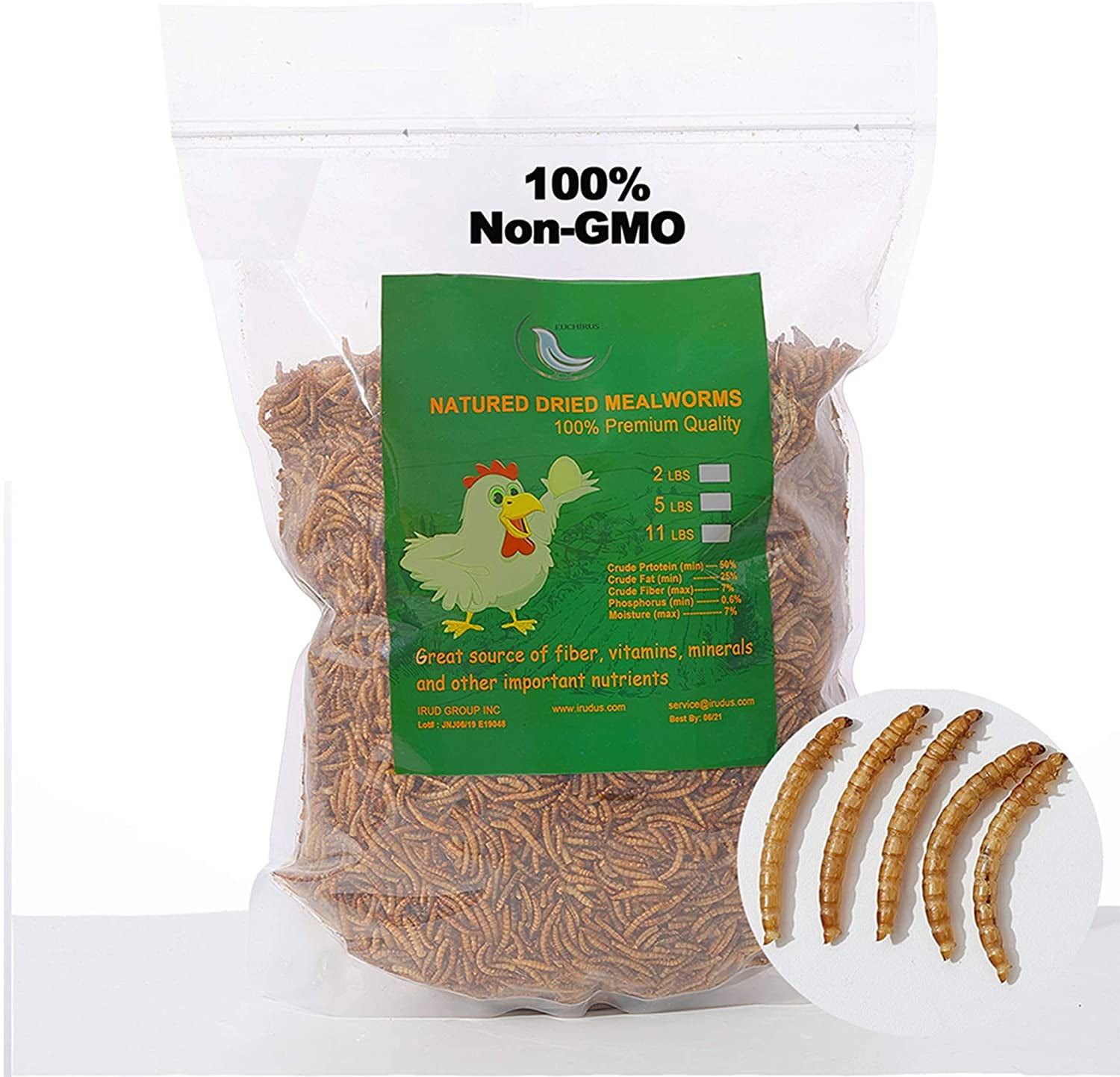 11LB Non-GMO Dried Mealworms, 100% Natural Large Size No Moisture ...