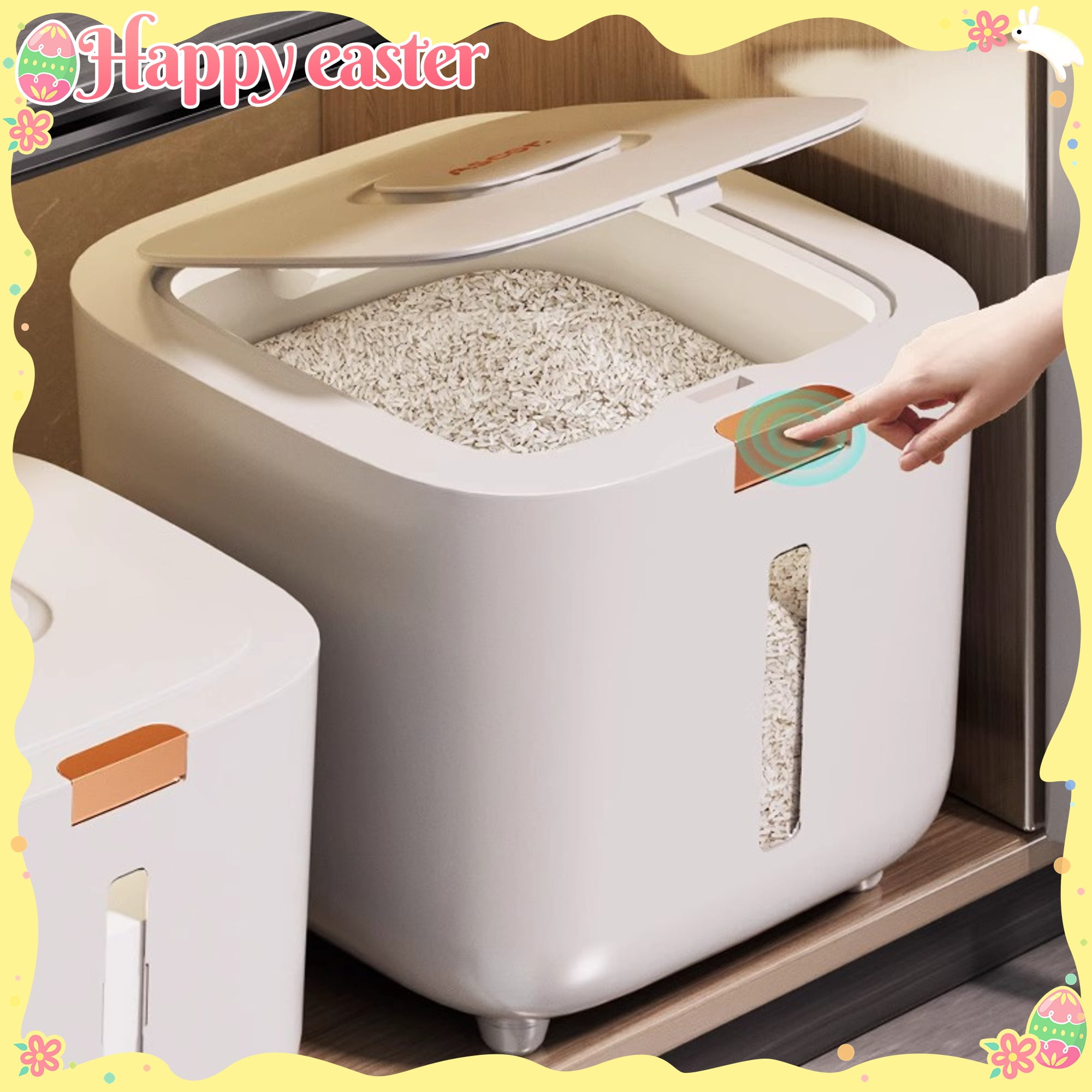 "11LB Rice Storage Containers (2-Pack) - Airtight Food-Grade Bins with ...