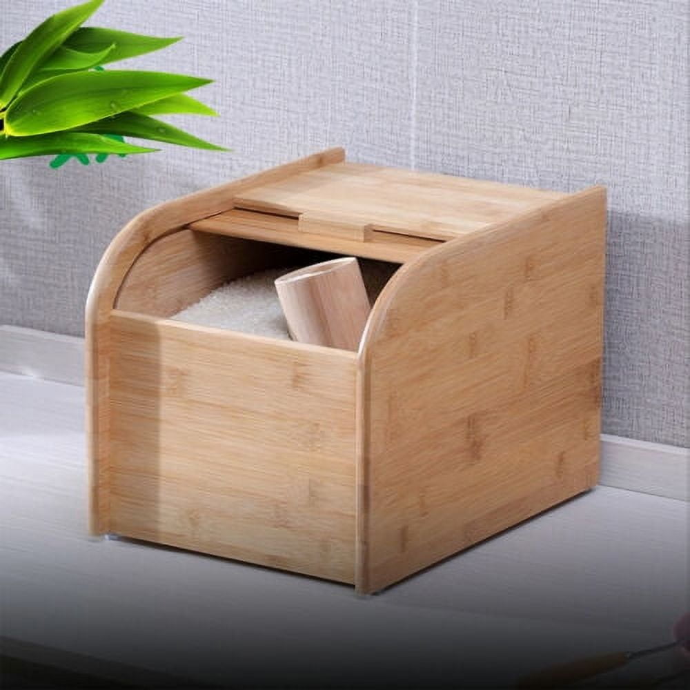 11LBS Rice Storage Container Large Cereal Dry Food Storage Box Wooden ...