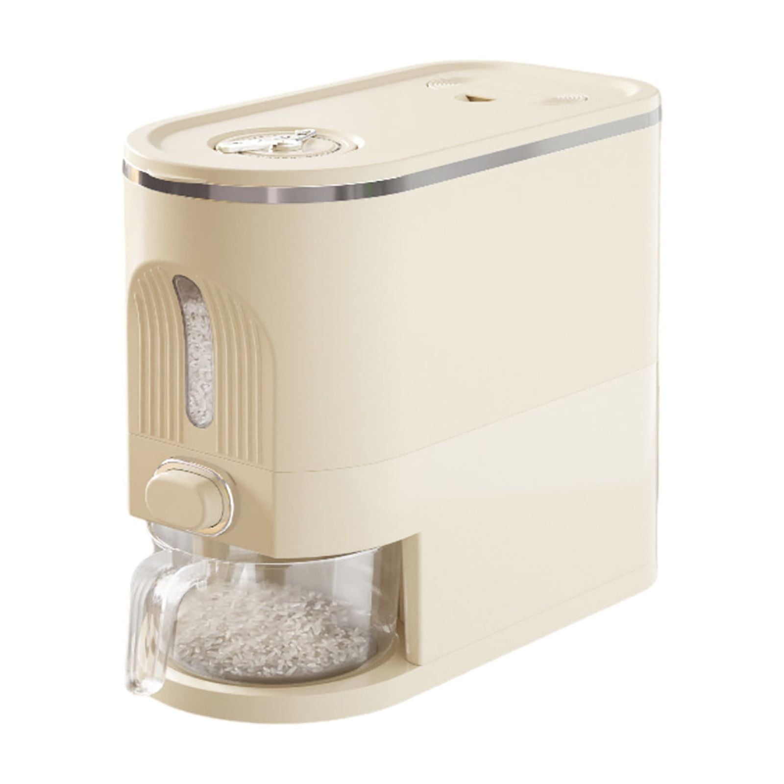 11Lb Airtight Rice Dispenser - Large Grain Storage Container with ...