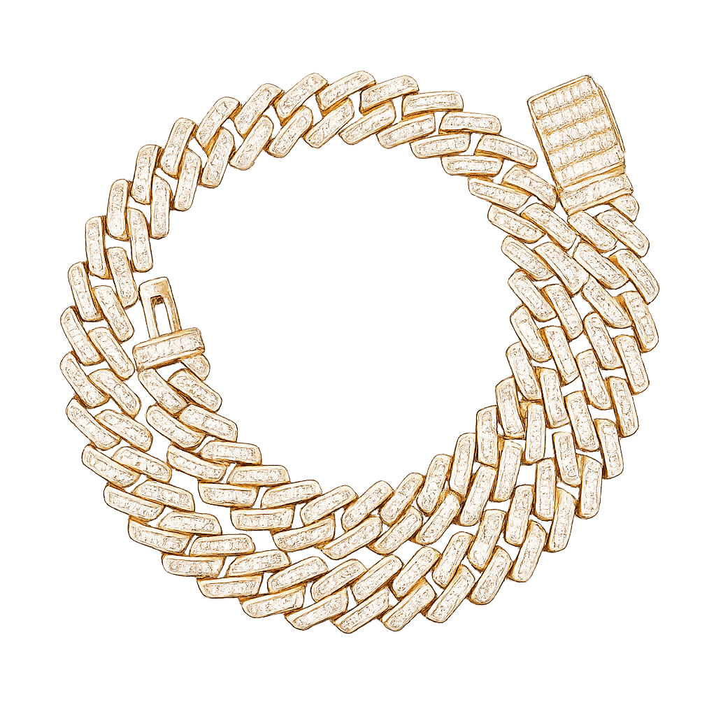 11MM Fully Baguette Link Iced Out Necklace Chain for Men & Women, CZ ...