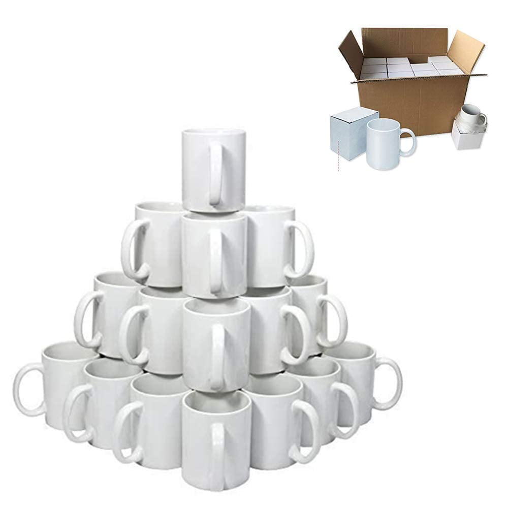 11OZ Ceramic Sublimation Mugs, 36 Pack Sublimation Blank Cups, White ...