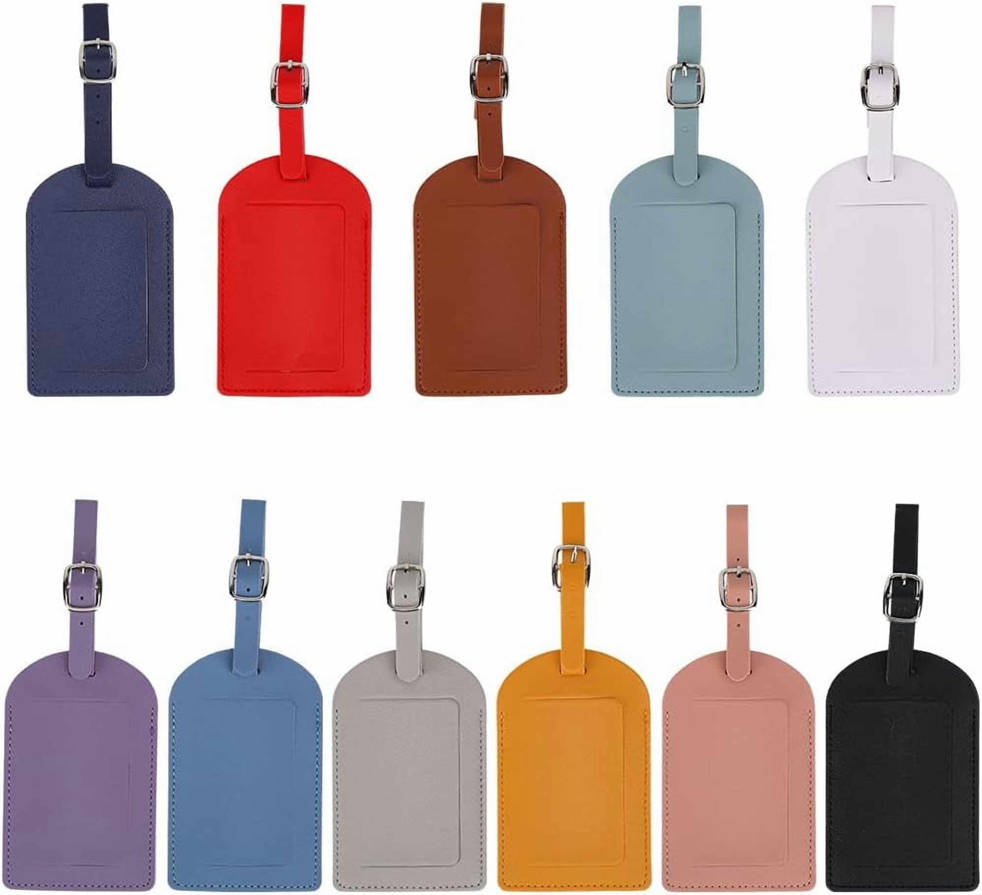 11PCS 11 Colors Privacy Cover Label Tags PU Leather Labels Tags ...