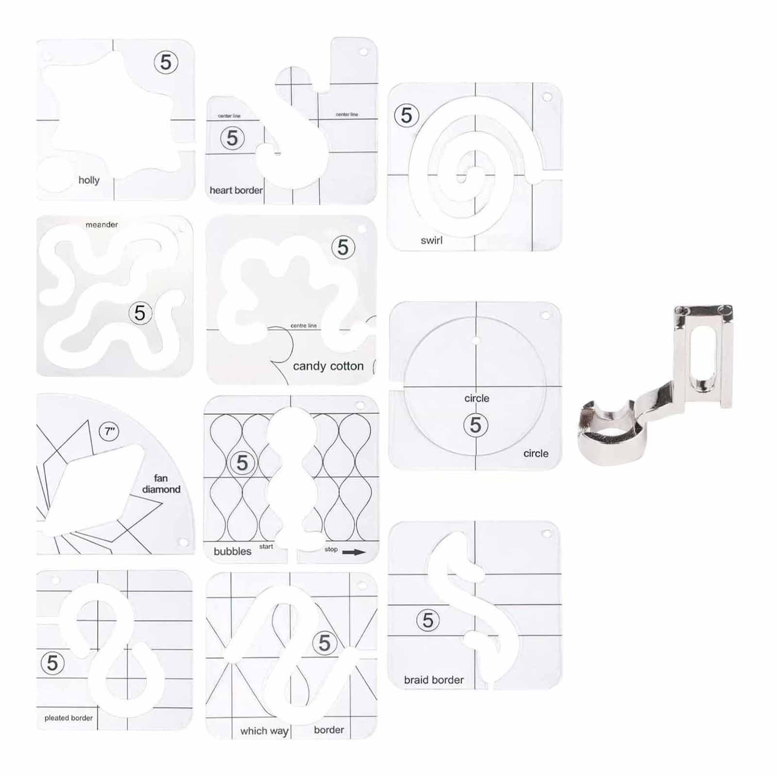 11PCS Acrylic Sewing Template, DIY Quilting Transparent Ruler Sewing ...