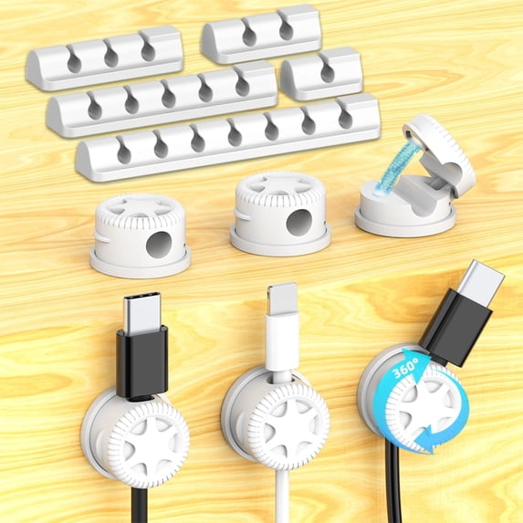 11PCS Cable Management Cord Holder Organizer, Magnetic Cable Clips ...
