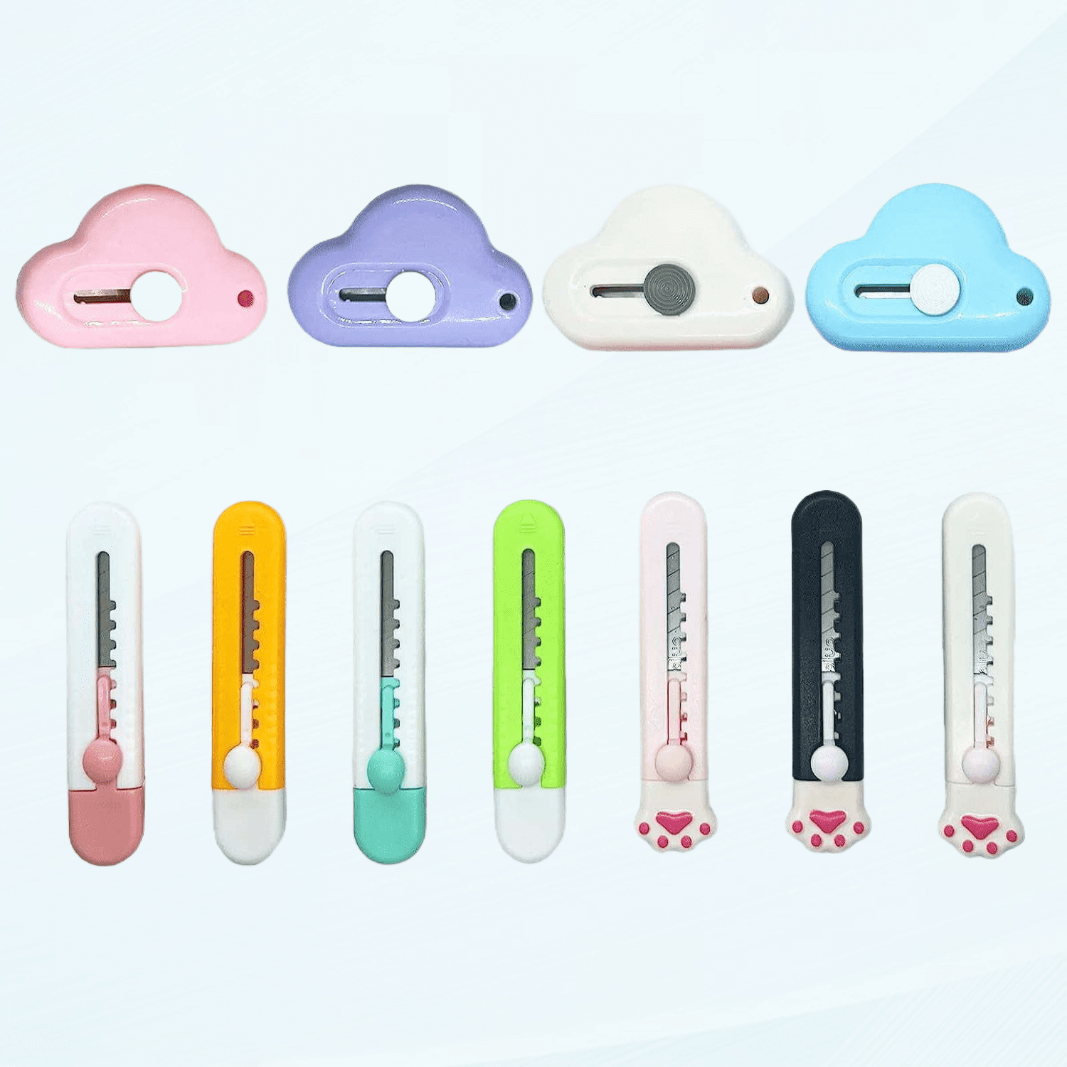 11PCS Cute Box Cutter Retractable Mini Utility Knife Key Knife ...