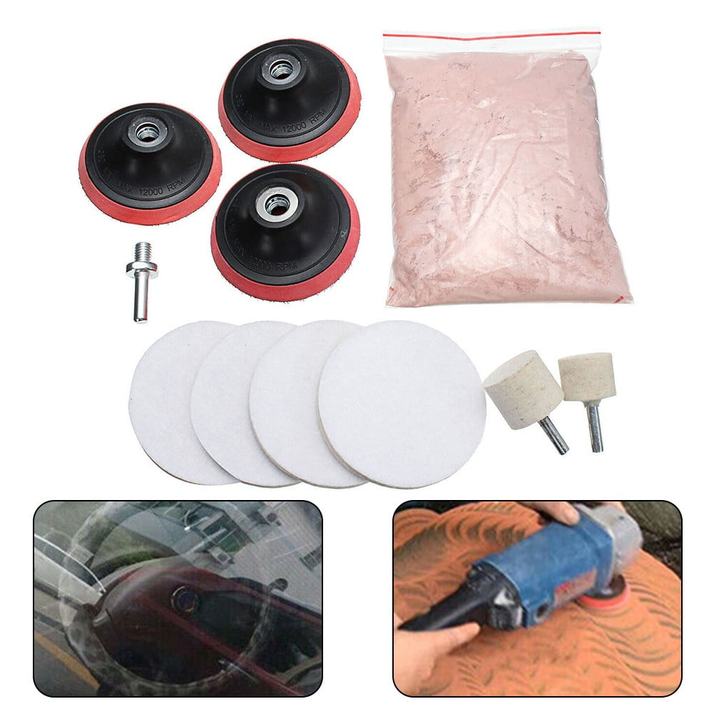 11PCS Deep Scratch Remover Car Glass Polishing Kit Cerium Oxide Powder ...
