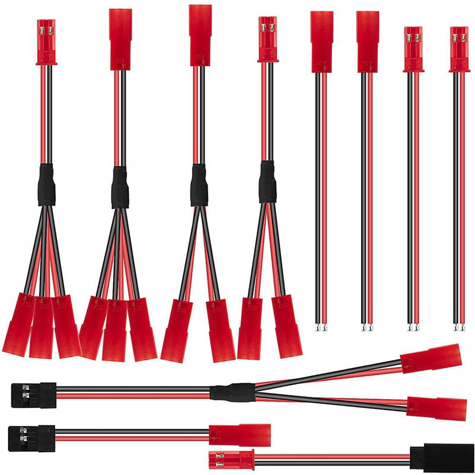 11PCS JST Plug Splitter JST Male Female Y Cable JST to JR Adapter for ...