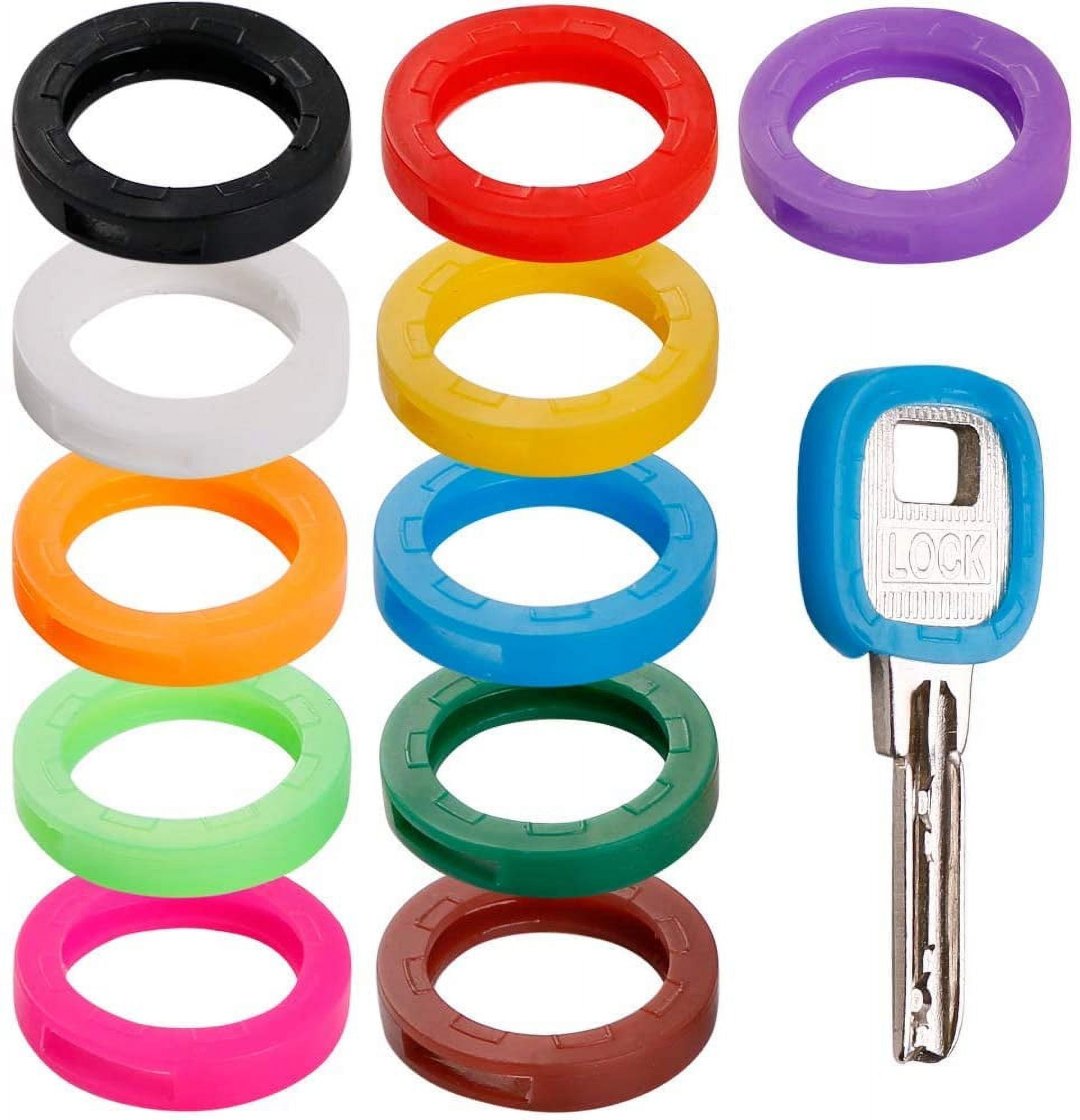 11PCS Key Caps Plastic Key Identifier Covers Tags Coding Rings in 11 ...
