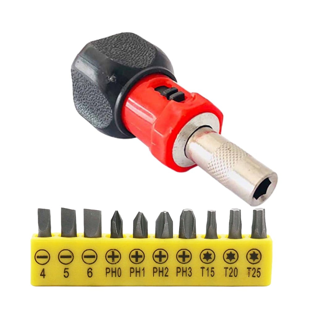 11Pcs Multifunctional Ratchet Wrench Screwdriver Hex Bits Ph0 Ph1 Ph2 ...