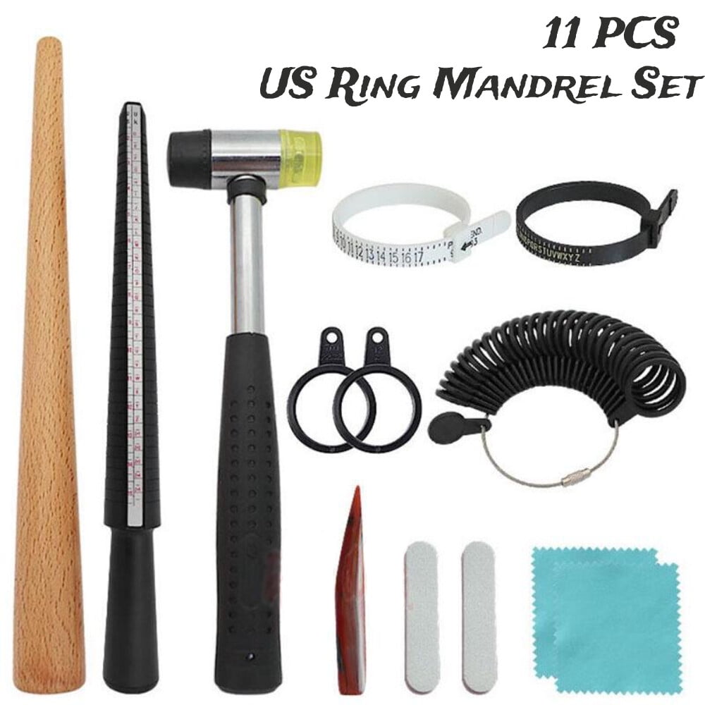11PCS Plastic Ring Sizer Gauge Mandrel, Jewelry Hammer Ring Sizer ...