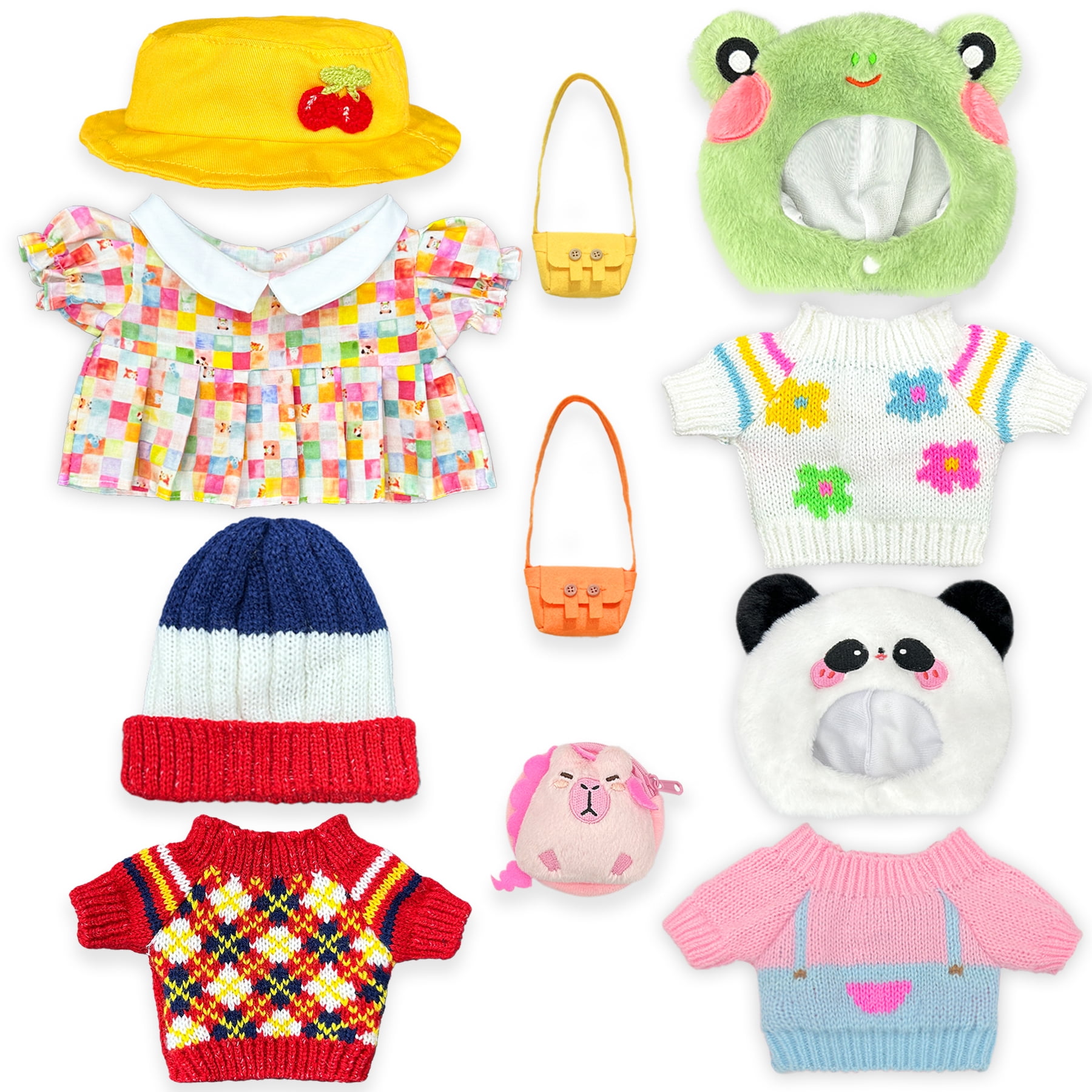 11PCS Plush Dress-Up Clothes & Accessories Set for 10.2 Inch Capybara ...