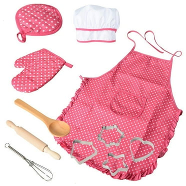 Tailor Made Kids Chef Kit, 11pc Cooking Tools, Cotton Denim Apron ...