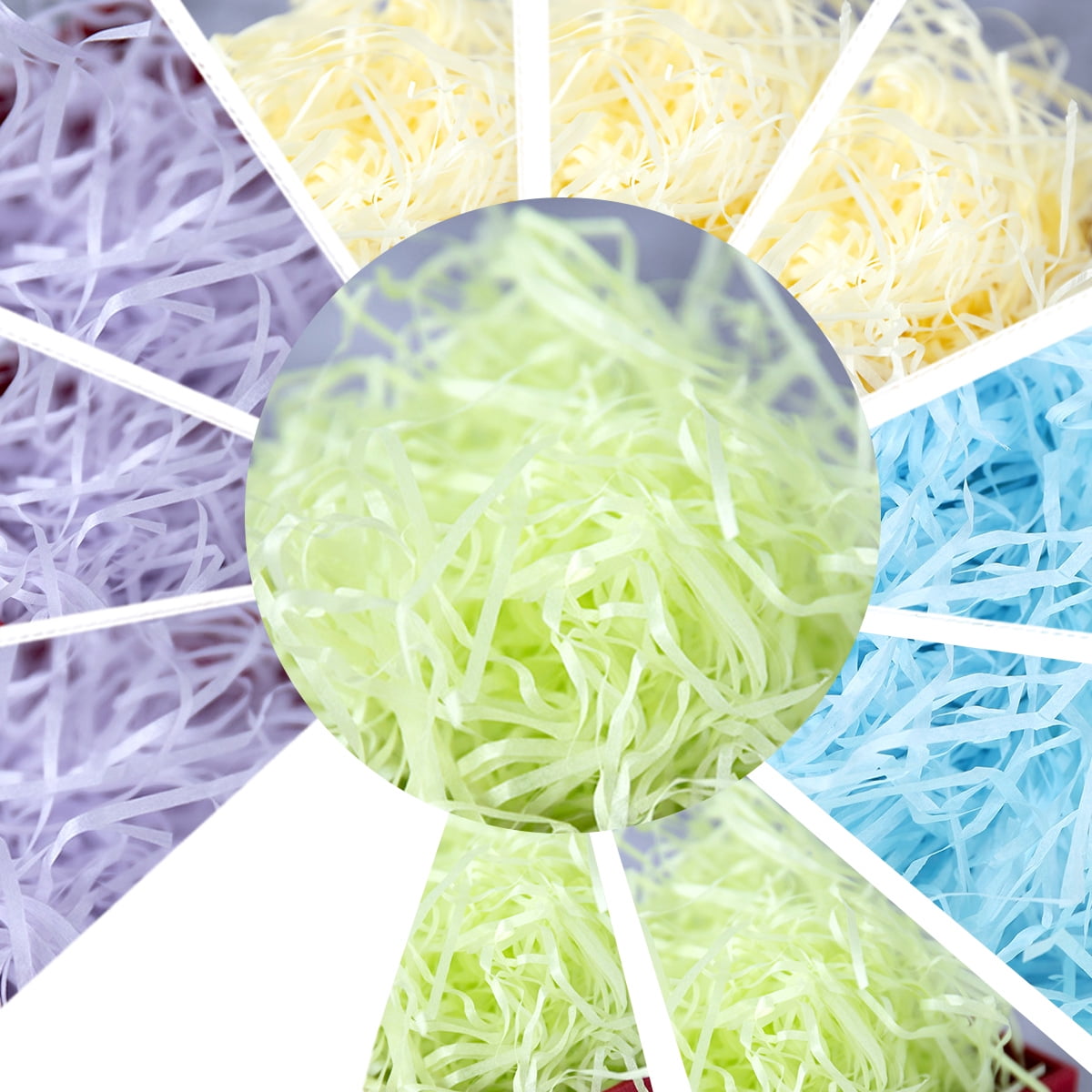 11Pack 220g Multicolored Raffia Paper Crinkle Confetti Shredded Shreds for Tissue Paper Gift ...