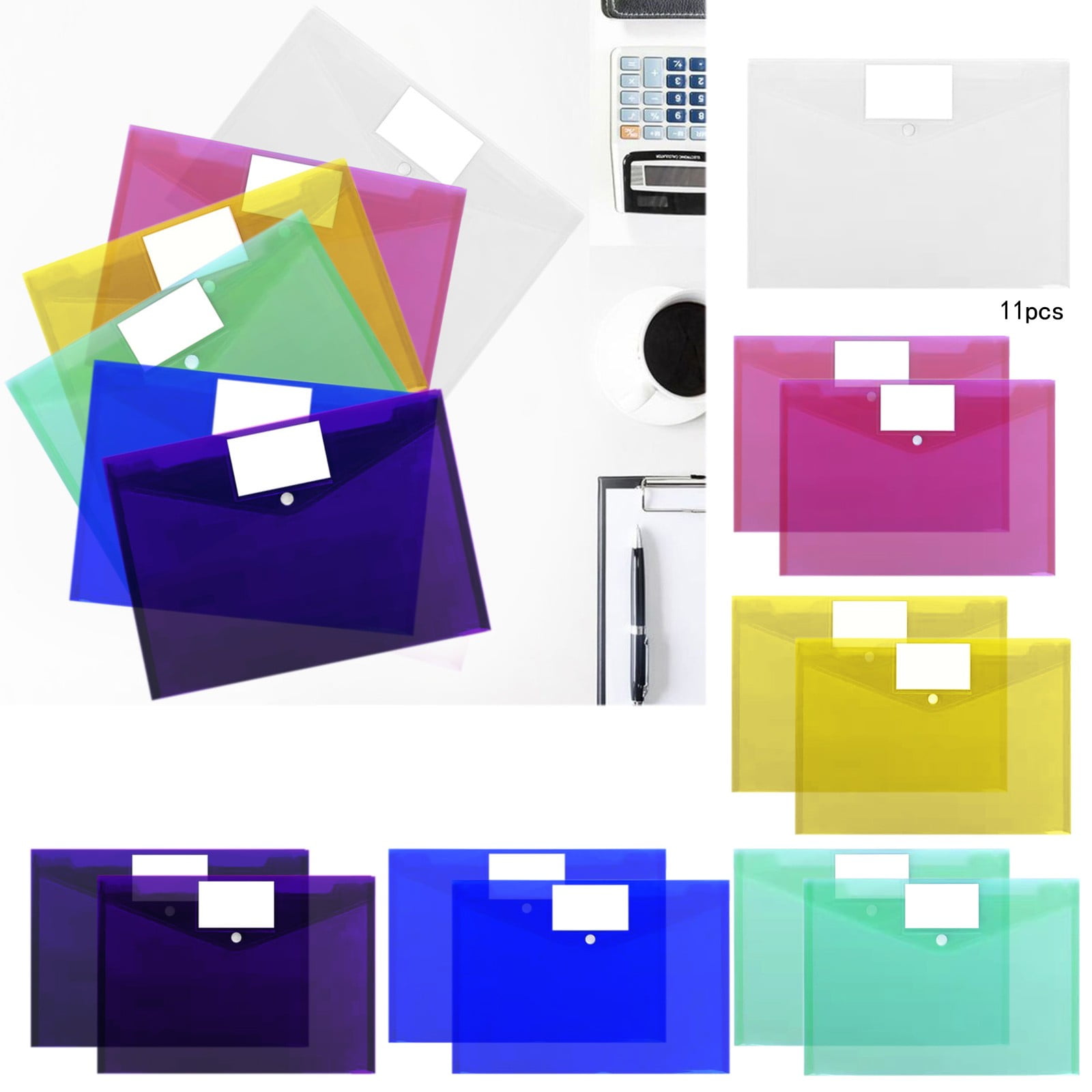 Hxoliqit Plastic A4-Size Storage File Organizer, Assorted Color, 11 ...