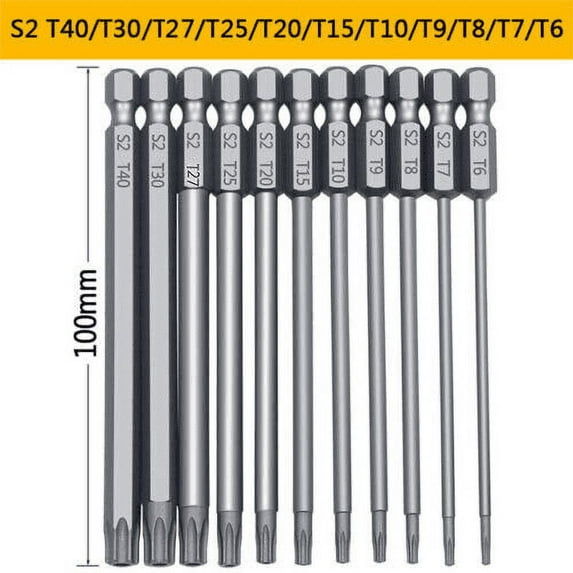 11Pc Long Reach Torx Star Hex Security Bit Set Tamper Proof Screwdriver ...