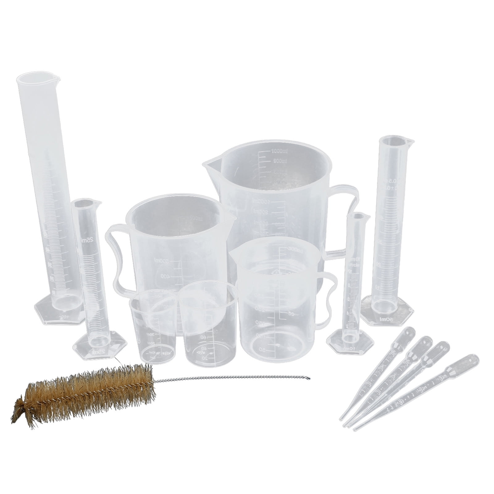 11Pcs 10ml, 25ml, 50ml, 100ml Graduated Cylinders, 50ml, 100ml, 250ml ...