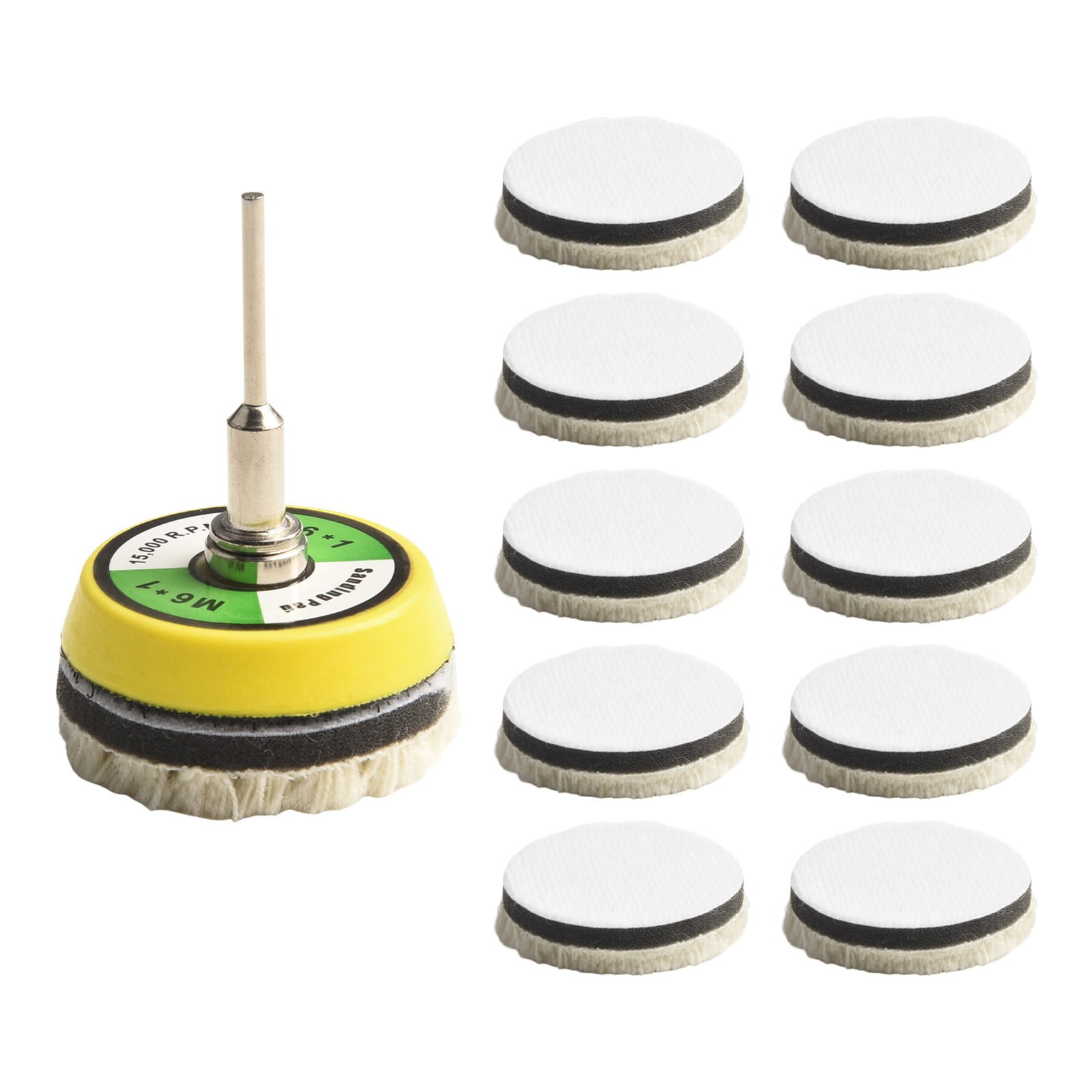 11Pcs 2Inch Wool Waxing Buffing Polishing Pad Bonnets Sanding Car ...