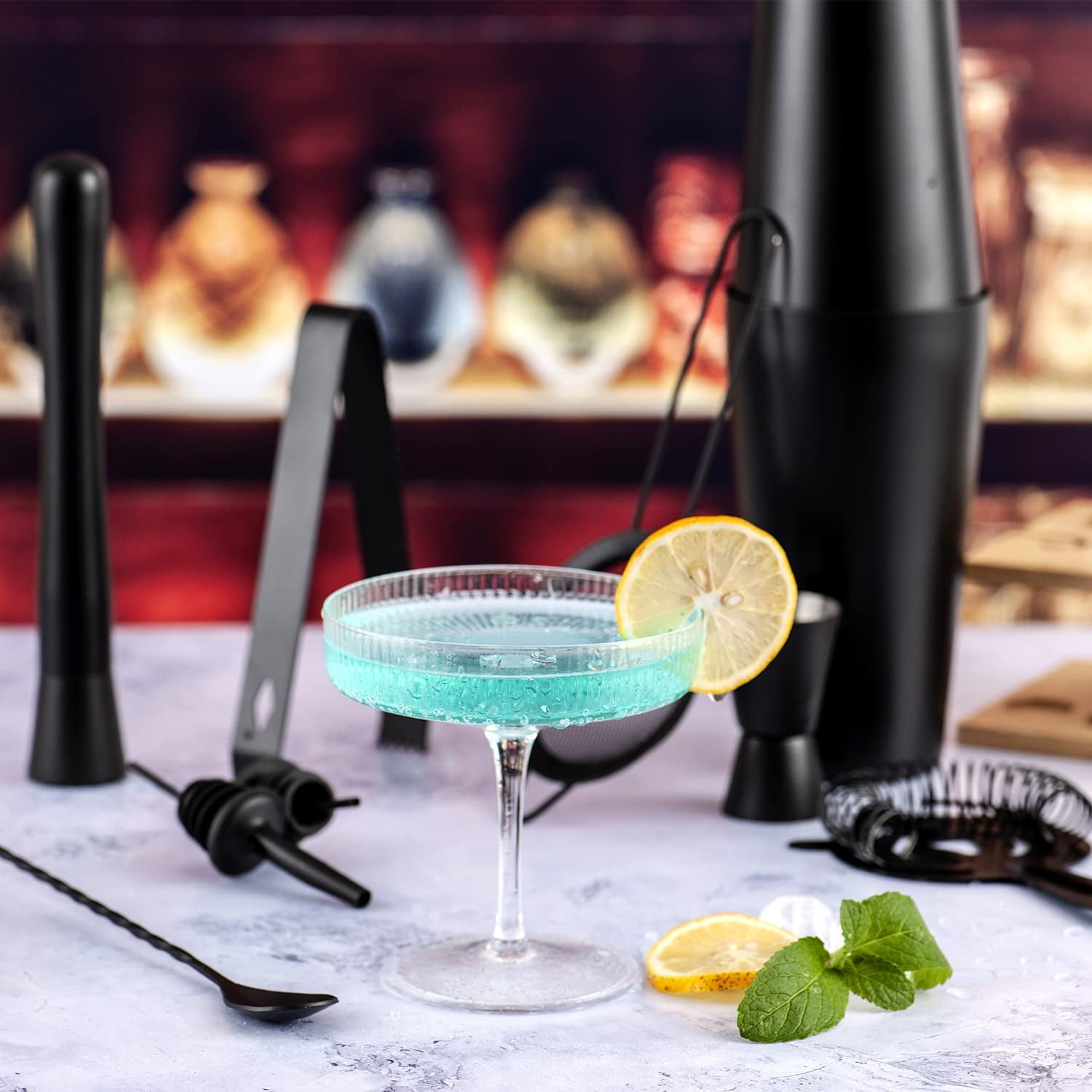 11Pcs-Cocktail Shaker Set Stainless Steel Bartending Kit 25oz Boston ...
