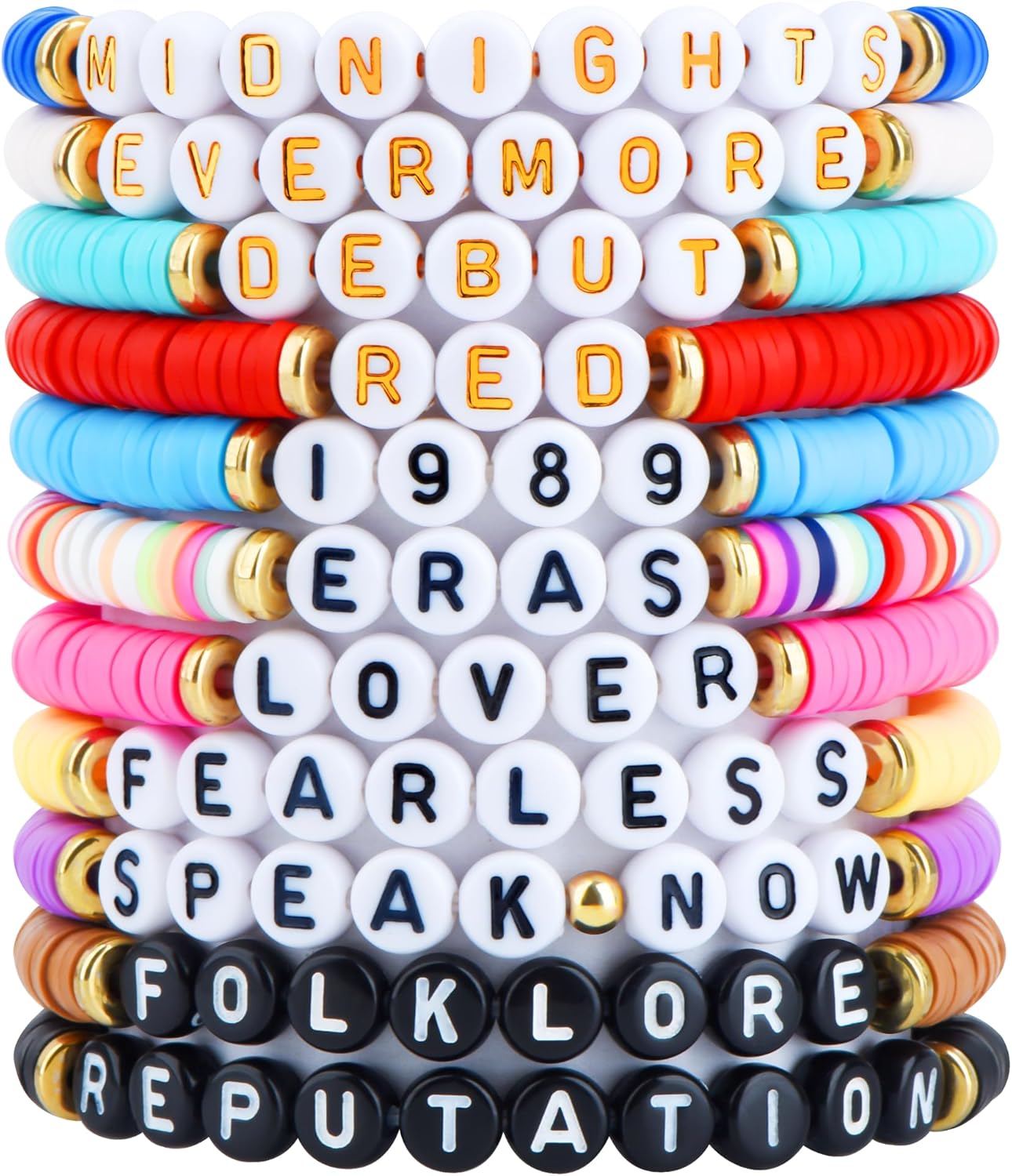 11Pcs Colorful Friendship Bracelets, Stackable Clay Beads Bracelets ...