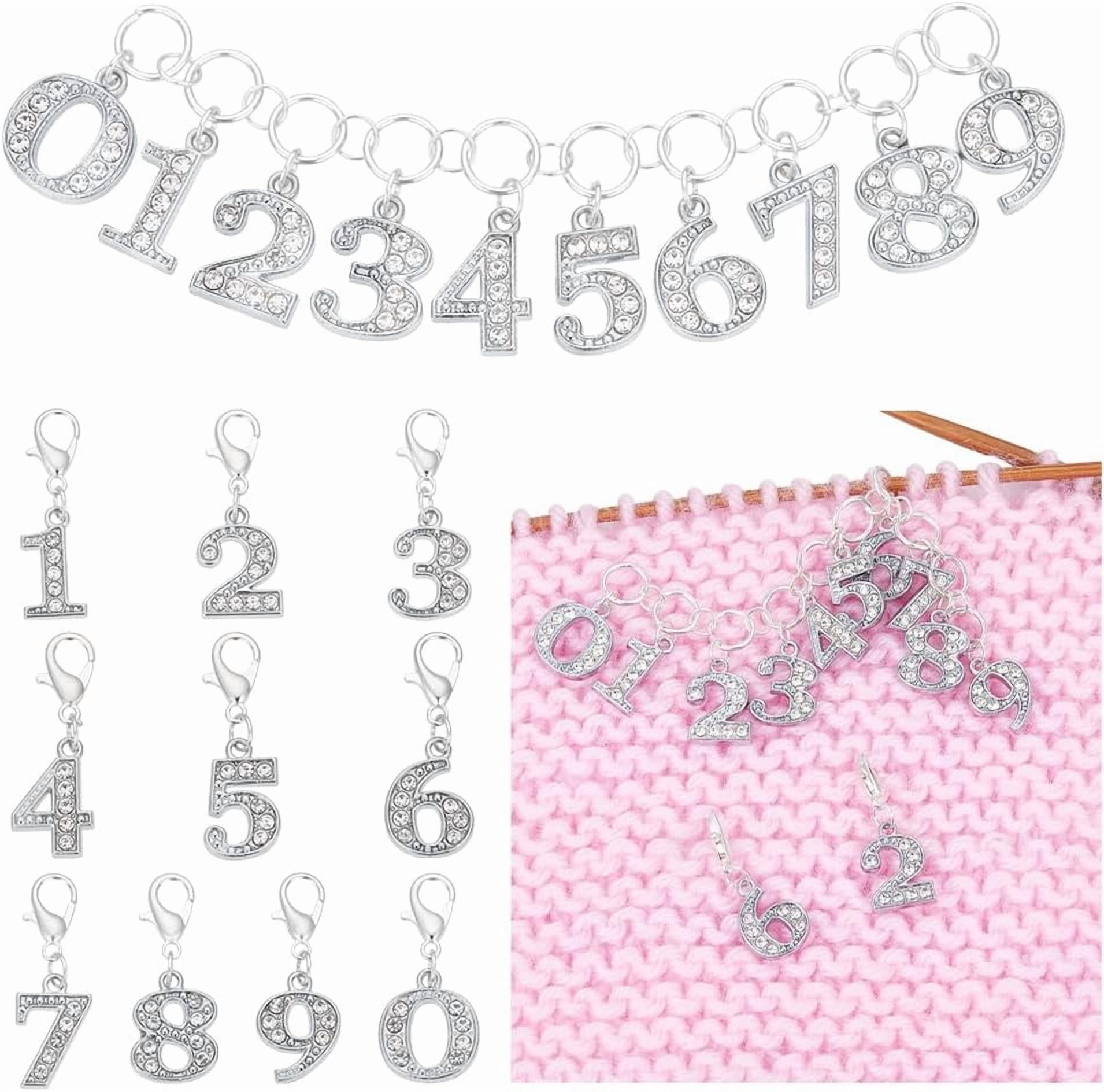 11Pcs DIY Number 0~9 Knitting Tool Sets including Alloy Rhinestone ...