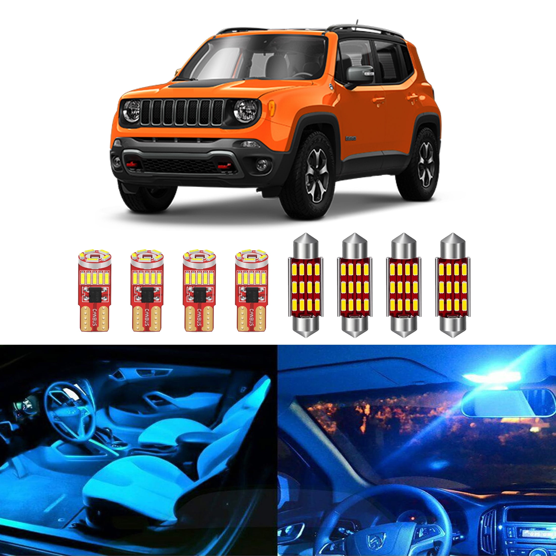 11Pcs For Renegade LED Interior Light Kit for Jeep Renegade 2015 2016 ...