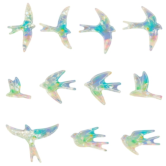 11Pcs Large Swallow Window Stickers Anti Collision Rainbow Window ...