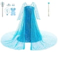 11Pcs Luxury Princess Dress Costumes with Shining Long Cape Girls ...