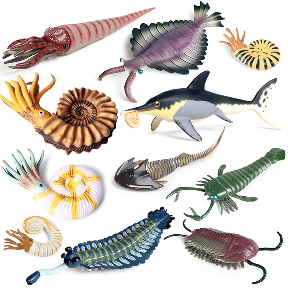 11Pcs Prehistoric Sea Creatures Toys, Ancient Cambrian Ocean Animal ...