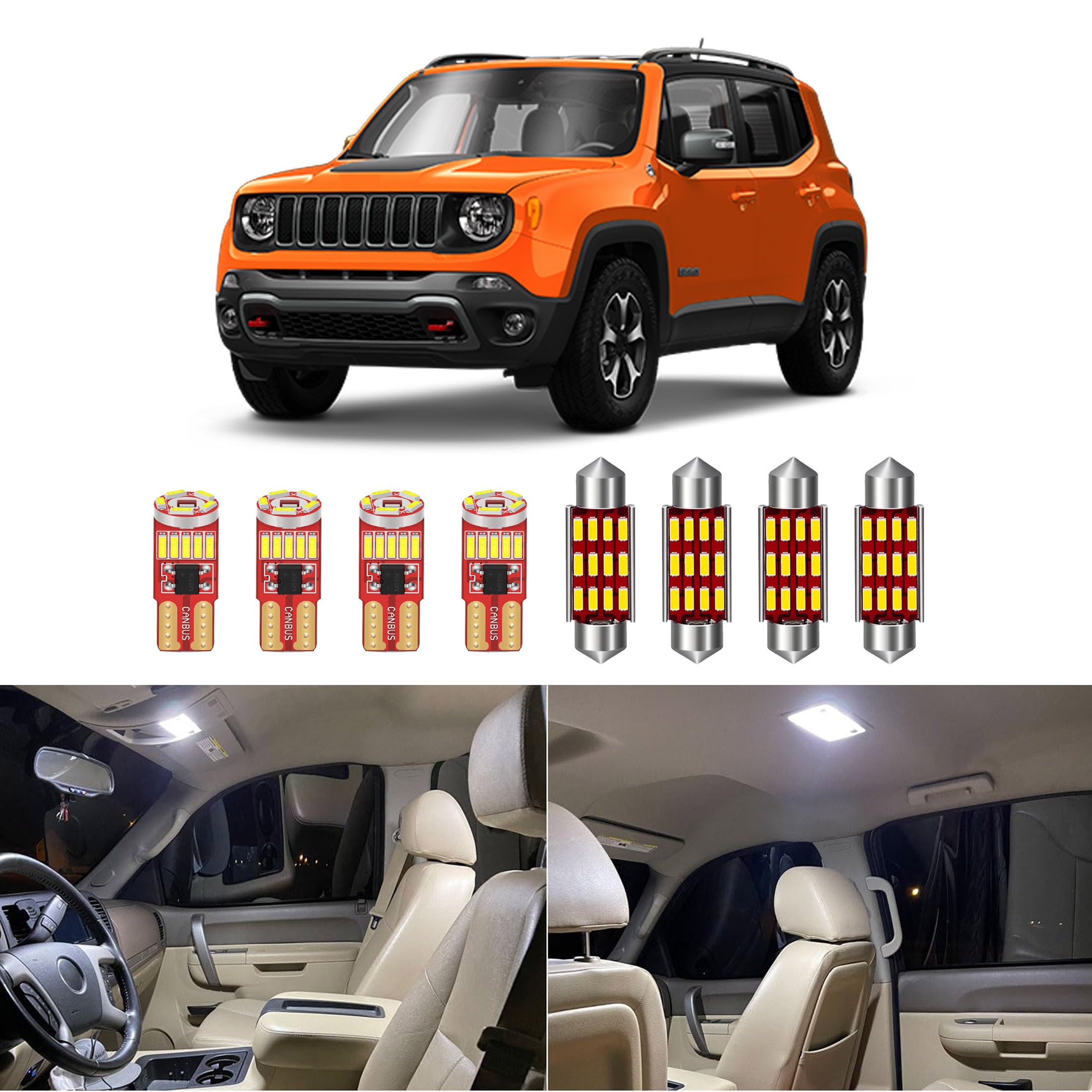 11Pcs For Renegade LED Interior Light Kit for Jeep Renegade 2015 2016 ...