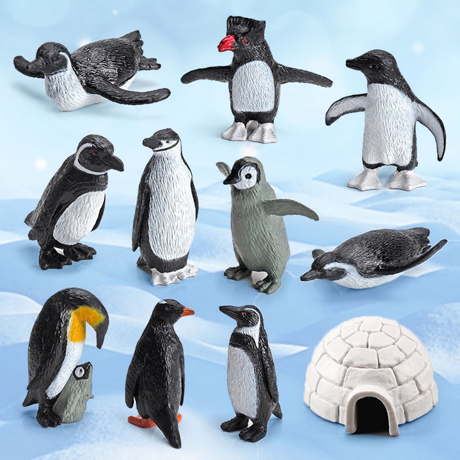 11Pcs/ Set Penguin Model - Smallest Detail Collectable Solid Antarctic ...