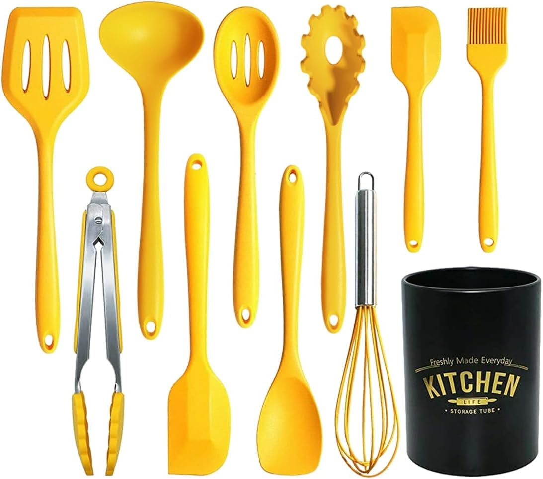 11Pcs Silicone Cooking Utensils Set - Heat Resistant Kitchen Tools ...