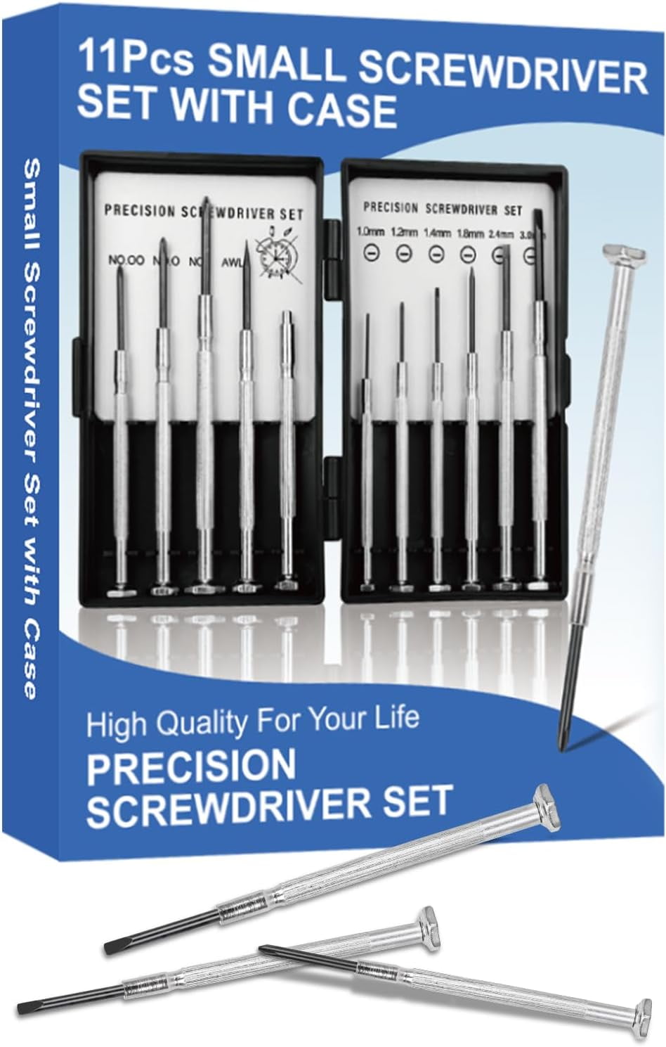 11Pcs Small Screwdriver Set with Hard Case, Tiny Mini Screw Driver Kit ...