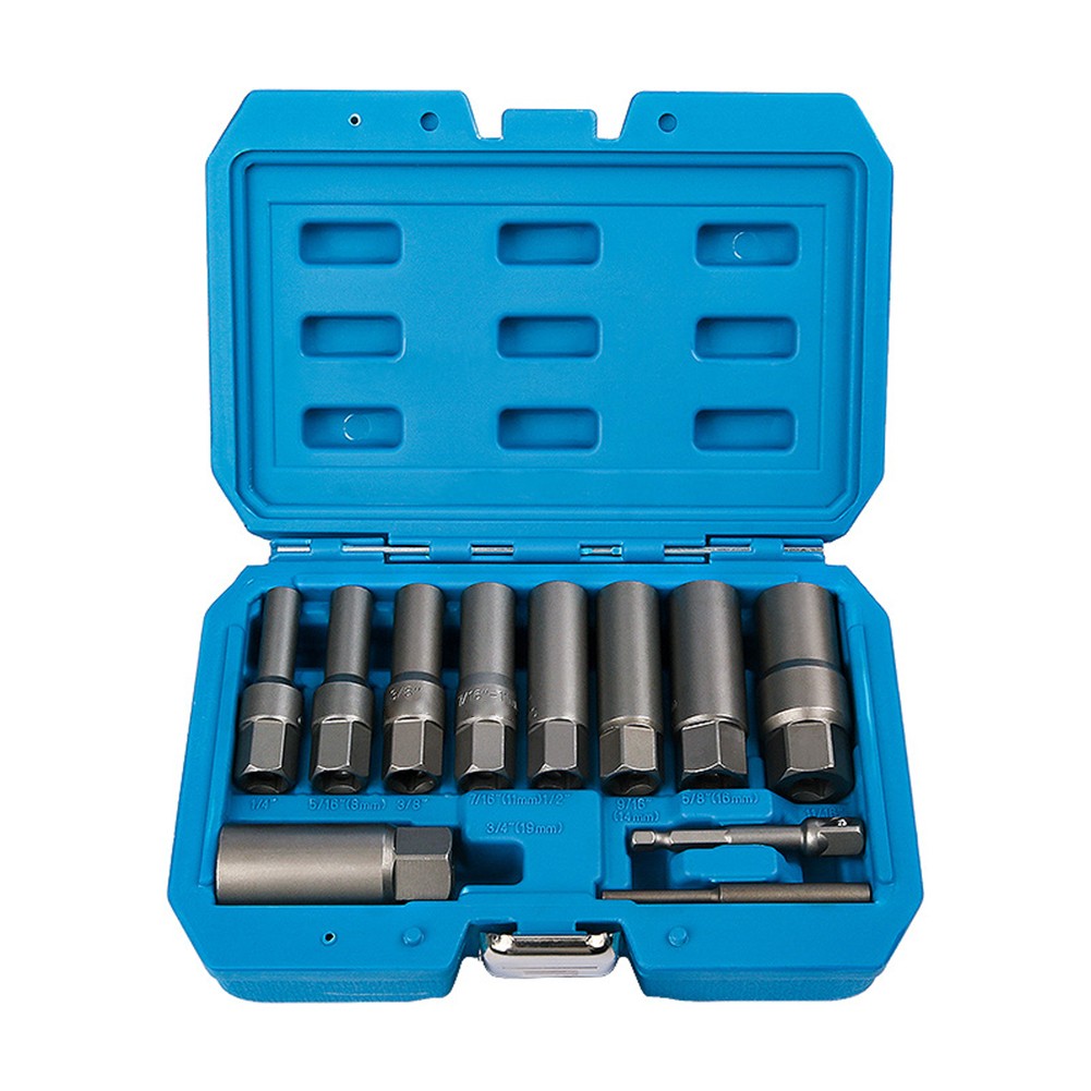 11Pcs Socket Wrench Locking Wheel Nut Bolt Stud Extractor Remover 3/8in ...