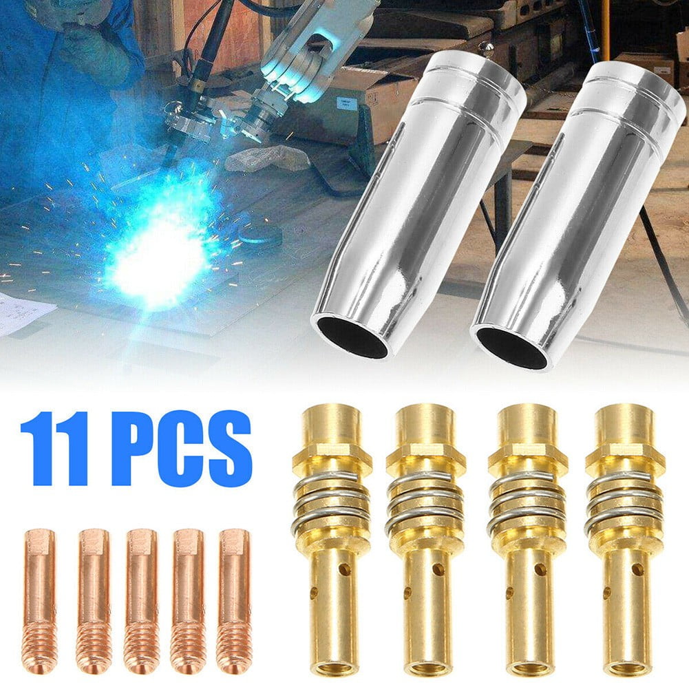 11Pcs Welding Torch 0.8mm 0.030 Nozzle Contact Tip Mig Welder 15Ak Mig/Mag Set - Walmart.com