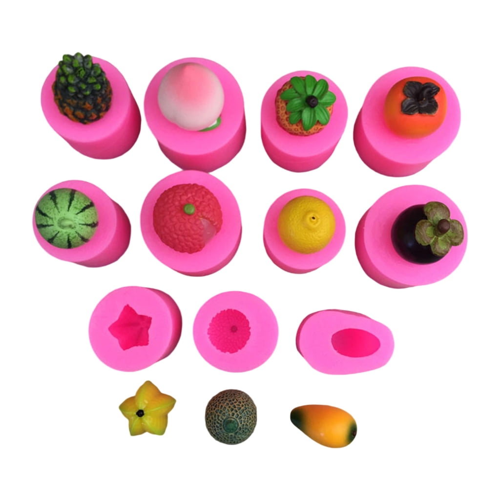 11Pieces Silicones Miniature Fruit for Homemades Candy Jelly Cake ...