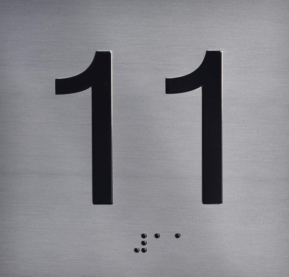 11TH Floor Elevator Jamb Plate Sign with Braille and Raised Number ...