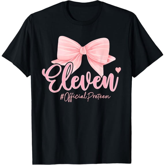 11Th Birthday Coquette Bow Pink 11 Year Old Birthday Unisex Men Women T ...