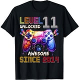 11Th Birthday Level 11 Unlocked Awesome Since 2014 Unisex Men Women T ...