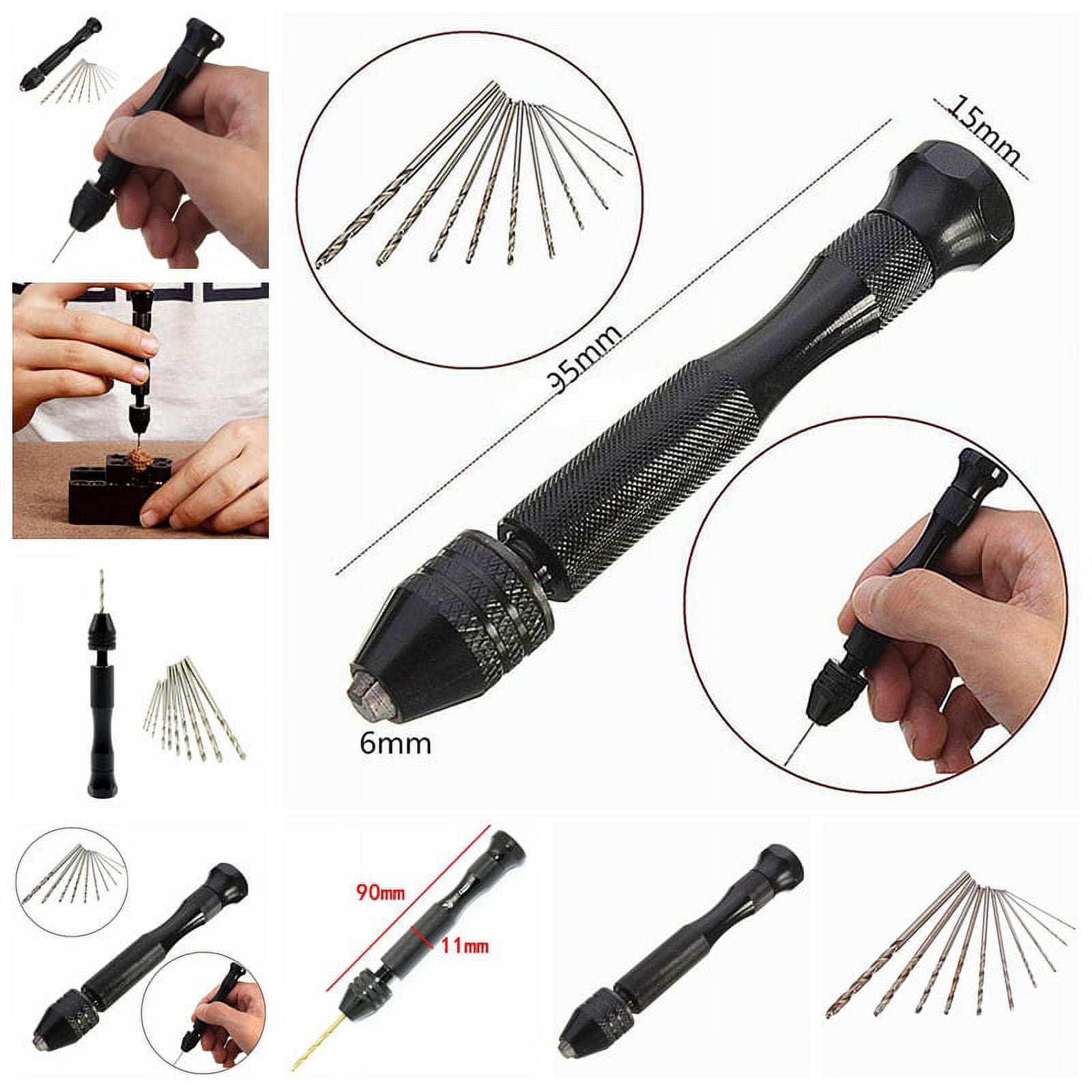 11X/set Hand Drills Twist Drill Drilling Jewelers Maker Hobby Crafts ...