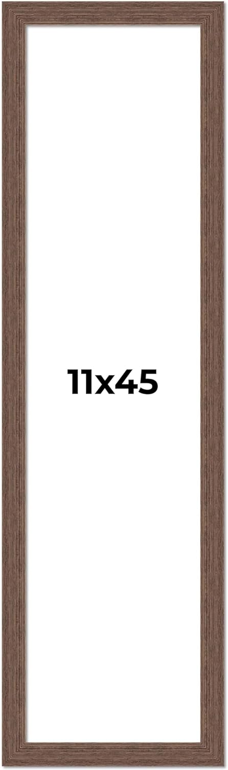 11X45 Frame Brown Distressed Barnwood Picture Frame | Rustic Photo ...
