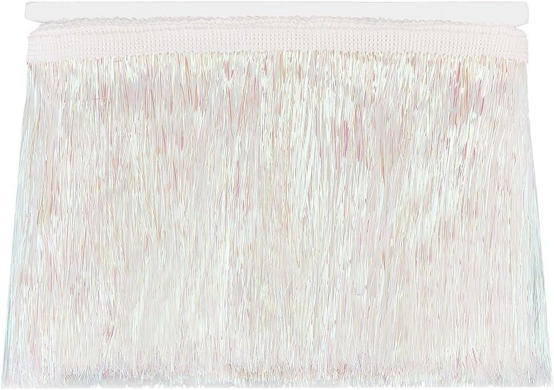 11Yard x 5.9 inch Tinsel Fringe Trim Clear AB Metallic Foil Fringe ...