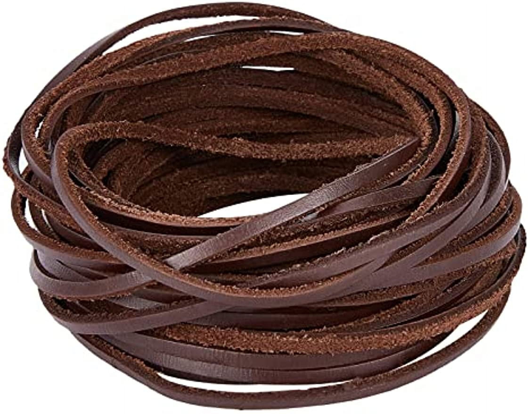 11Yds 3mm Flat Genuine Leather Cord String Natural Leather Craft Lace ...