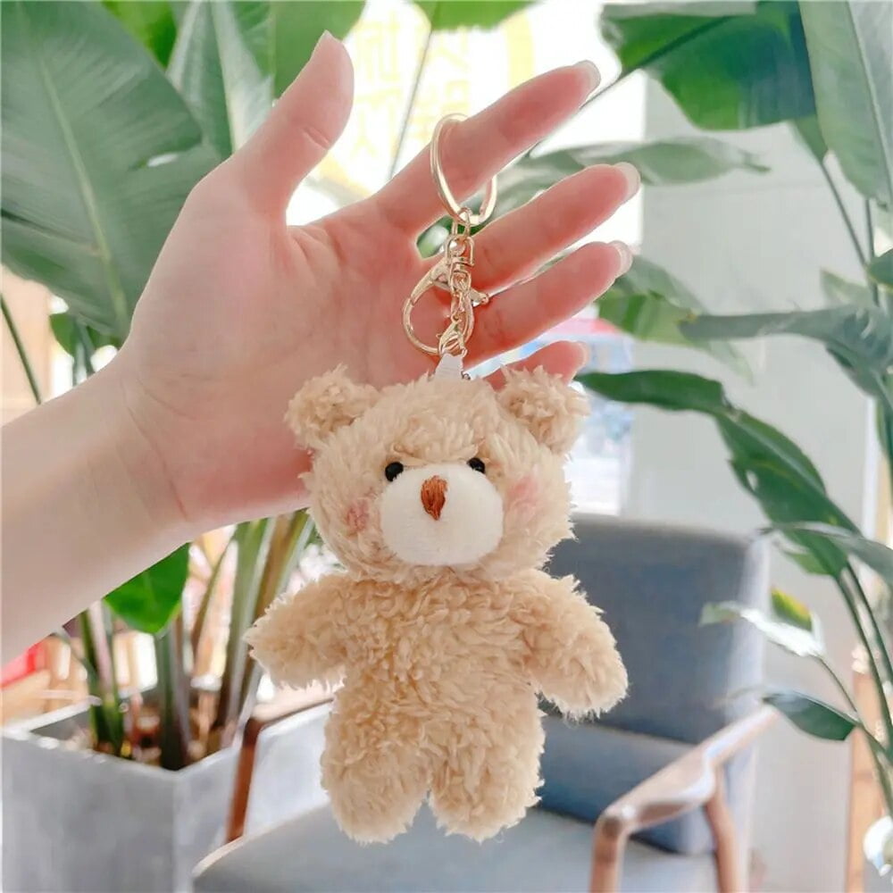11cm Kawaii Mini Cute Bear Rabbit Dog Plush Keychain Toys Soft Cotton ...