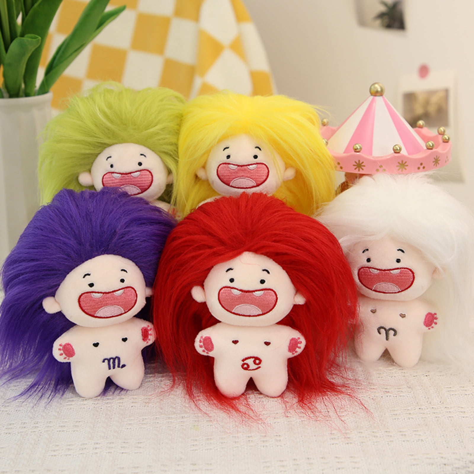 11cm Naked Doll Toy Colorful Fluffy Hair Deciduous Teeth 12 ...