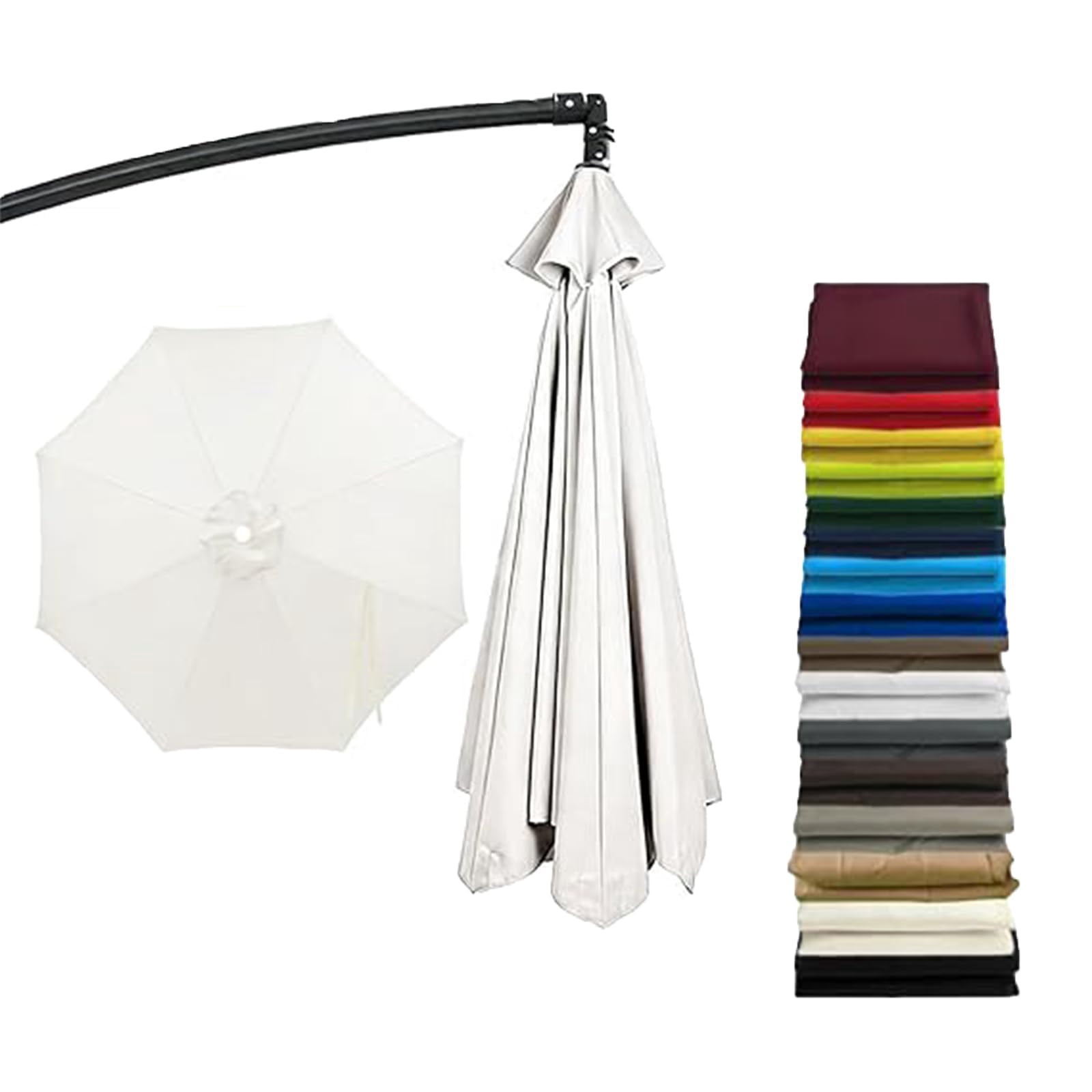 11ft Cantilever Umbrella Replacement Canopy, Patio 8 Ribs Sun Umberlla ...
