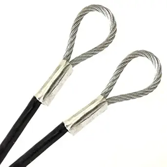 11ft Cut To Size 1/8 Galvanized Steel Cable BLACK Vinyl Coated To 3/16 ...