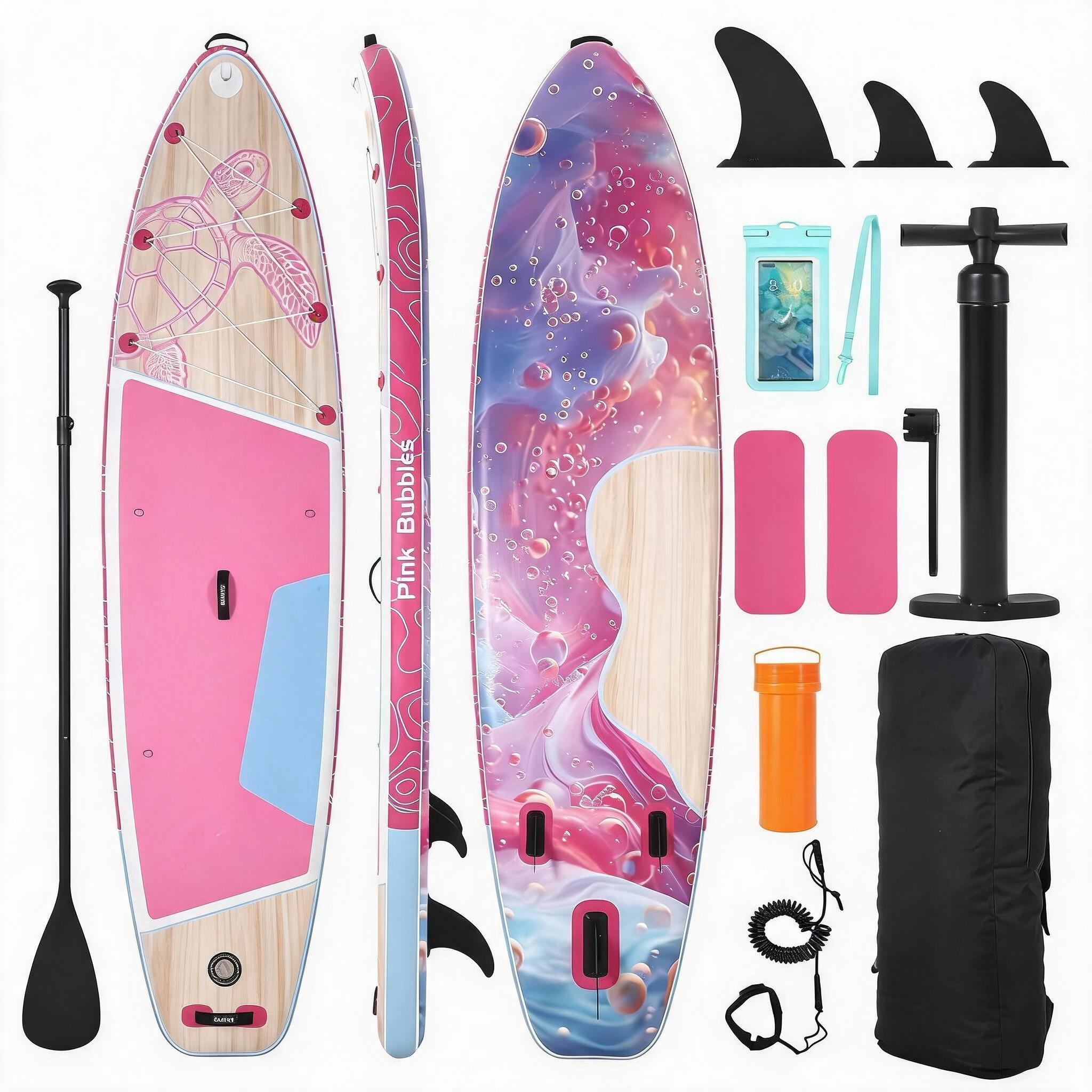11ft Inflatable Stand Up Paddle Board, 34" Wide Ultra-Stable ISUP with ...