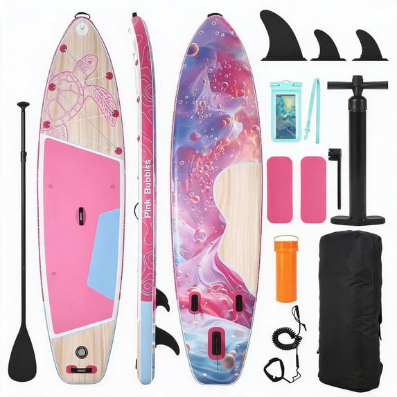 11ft Inflatable Stand Up Paddle Board, 34" Wide Ultra-Stable ISUP with ...